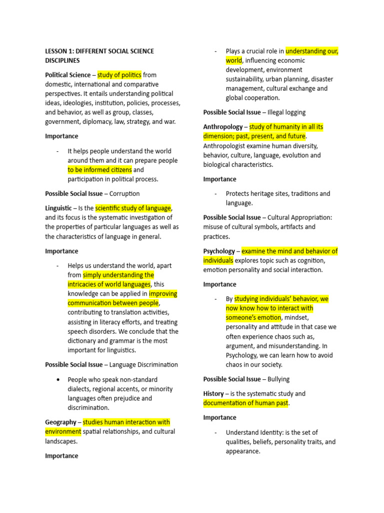 DISS - Reviewer - 1st Quarter | PDF | Anthropology | Science