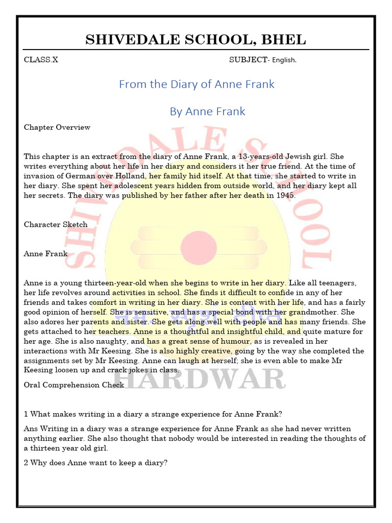 The Diary of Anne Frank | PDF