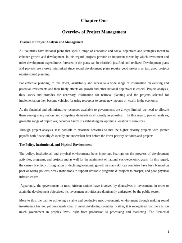 Project Handout From Chapter 1-6-1 | PDF | Project Management | Evaluation