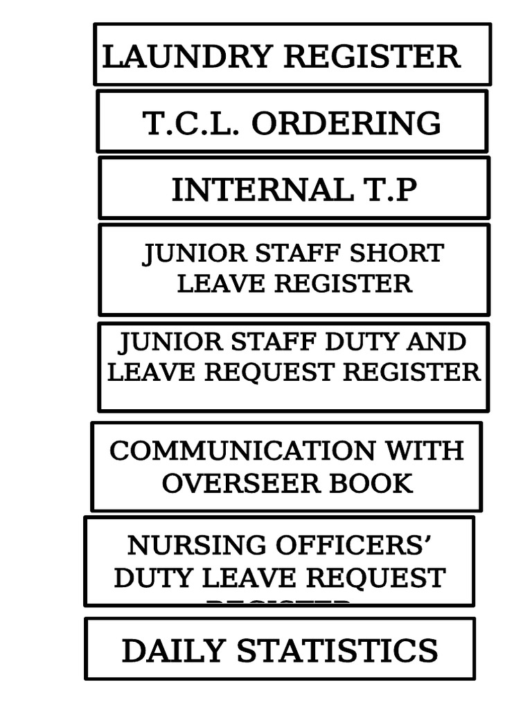 Laundry Register Book T.C.L. Ordering Book | PDF