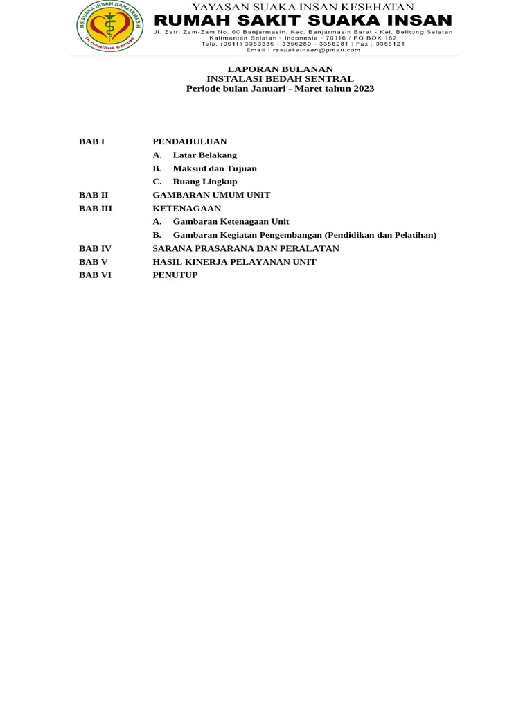 Laporan Triwulan Pelayanan Ibs Jan-Mar 2023 | PDF