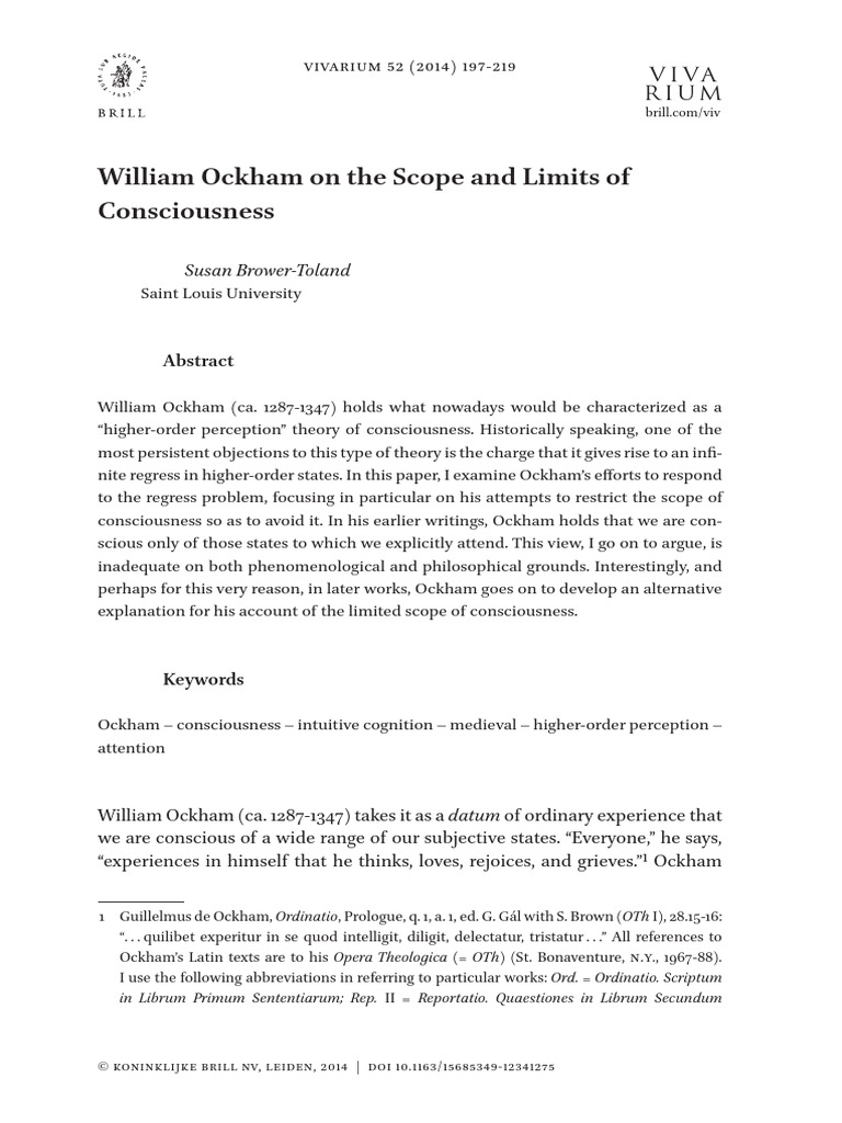 001_William_Ockham_on_the_Scope_and_Limits_of_Consciousness | PDF ...