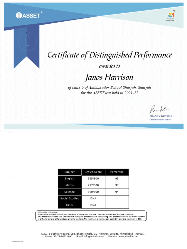Certificate Asset | PDF