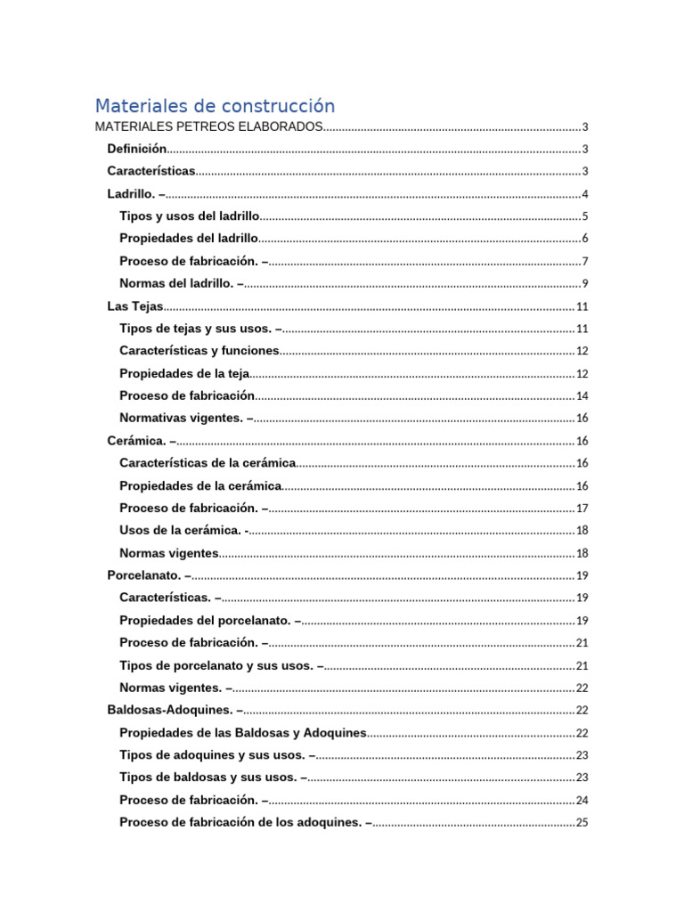 Materiales Petreos Elaborados | PDF | Ladrillo | Loseta