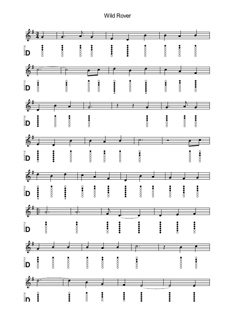Wild Rover Whistle Tab | PDF