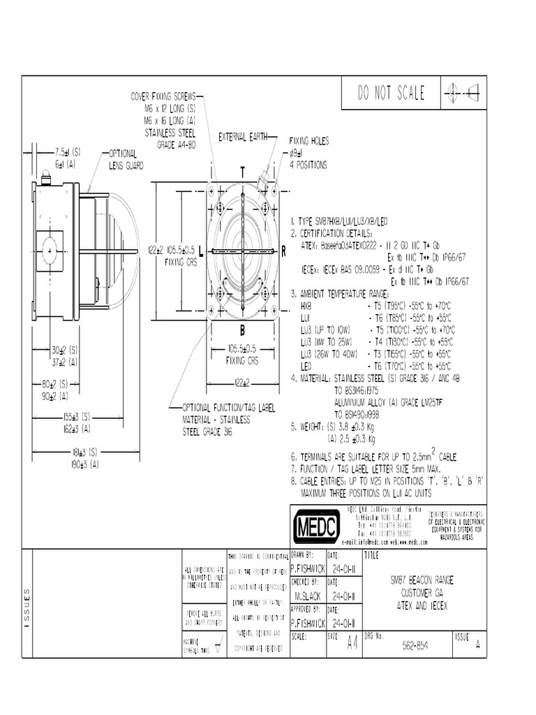 Ga Drawing en Medc Sm87led Beacon Ex D 562 854 | PDF