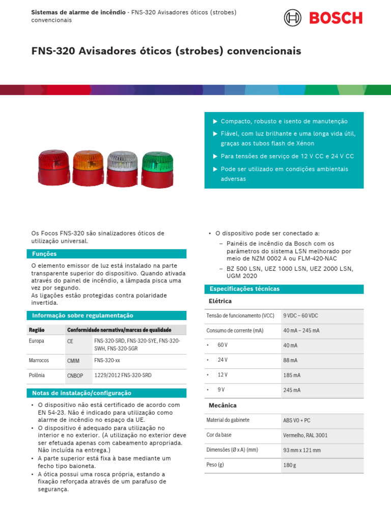 FNS 320 Data Sheet PTBR 1308070027 | PDF