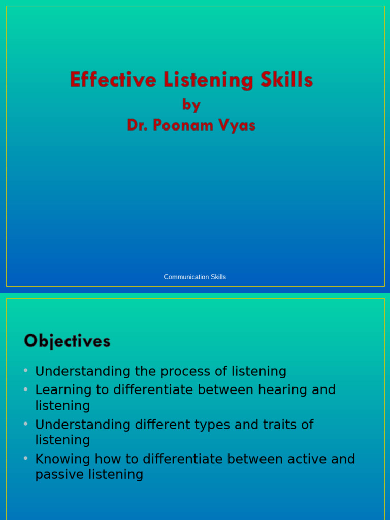 Effective Listening | PDF | Communication | Empathy