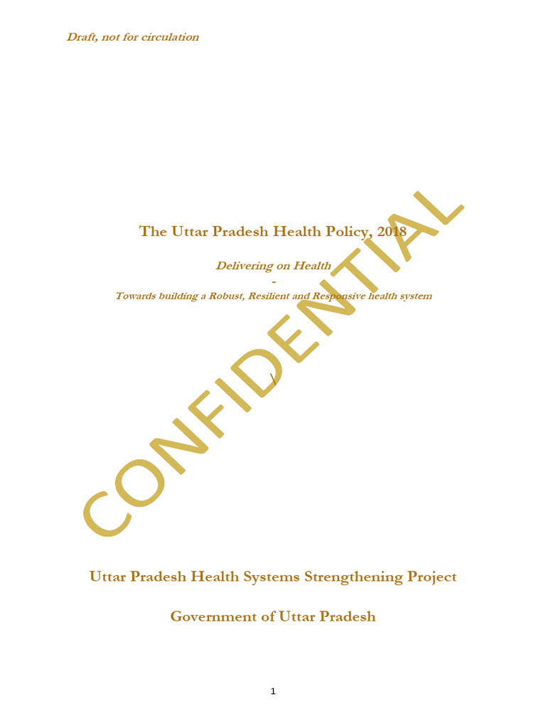 UP - Health - Policy 2018 (MAINS) | PDF | Infant Mortality | Health Care