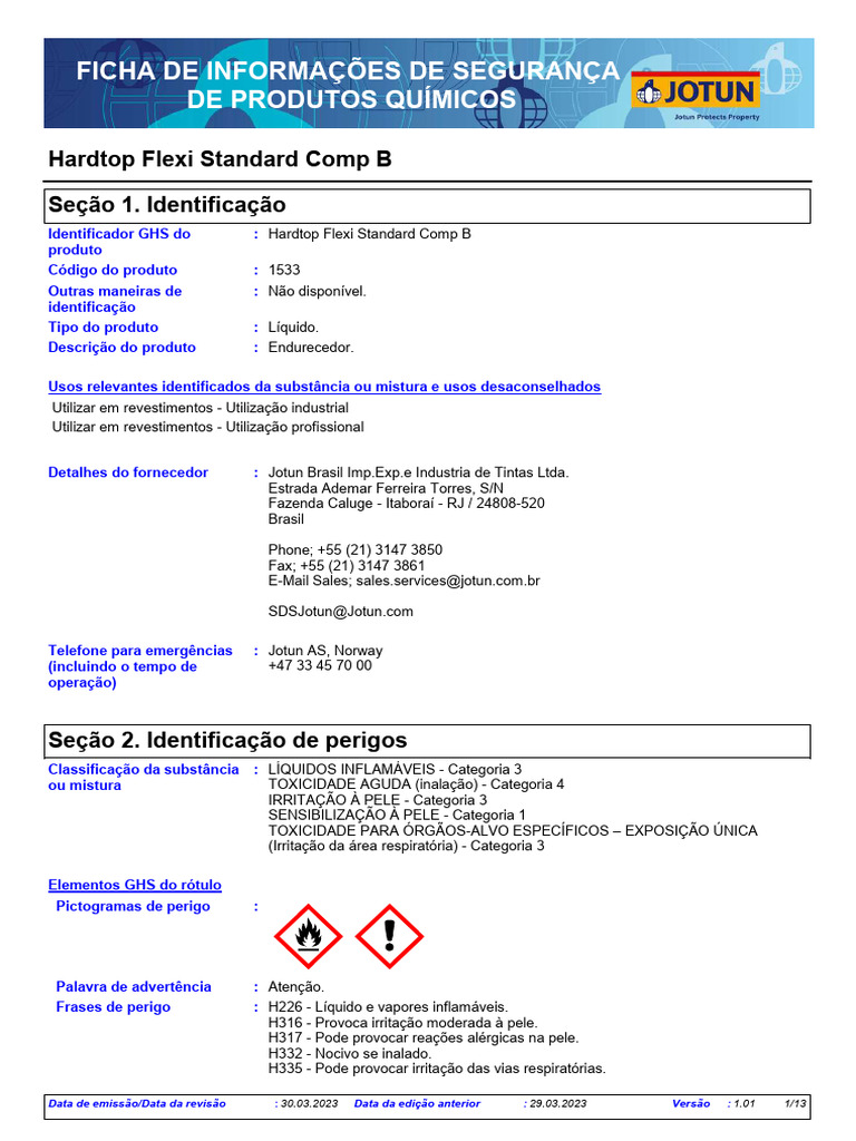 JOTUN - Hardtop Flexi Standard Comp B | PDF | Desperdício | Celsius