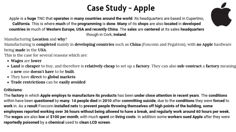 Case Study - Apple | PDF