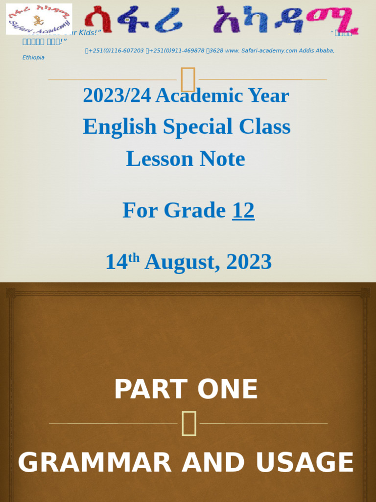 Grade 12 English Grammar Guide | PDF | Grammatical Number | Plural