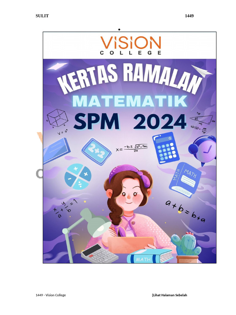 Kertas Ramalan 2024 - Matematik - Kertas 1 & 2 | PDF