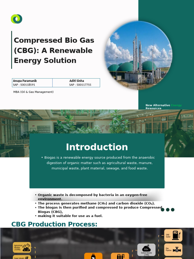 Compressed Bio Gas: A Renewable Fuel Solution | PDF | Biogas ...