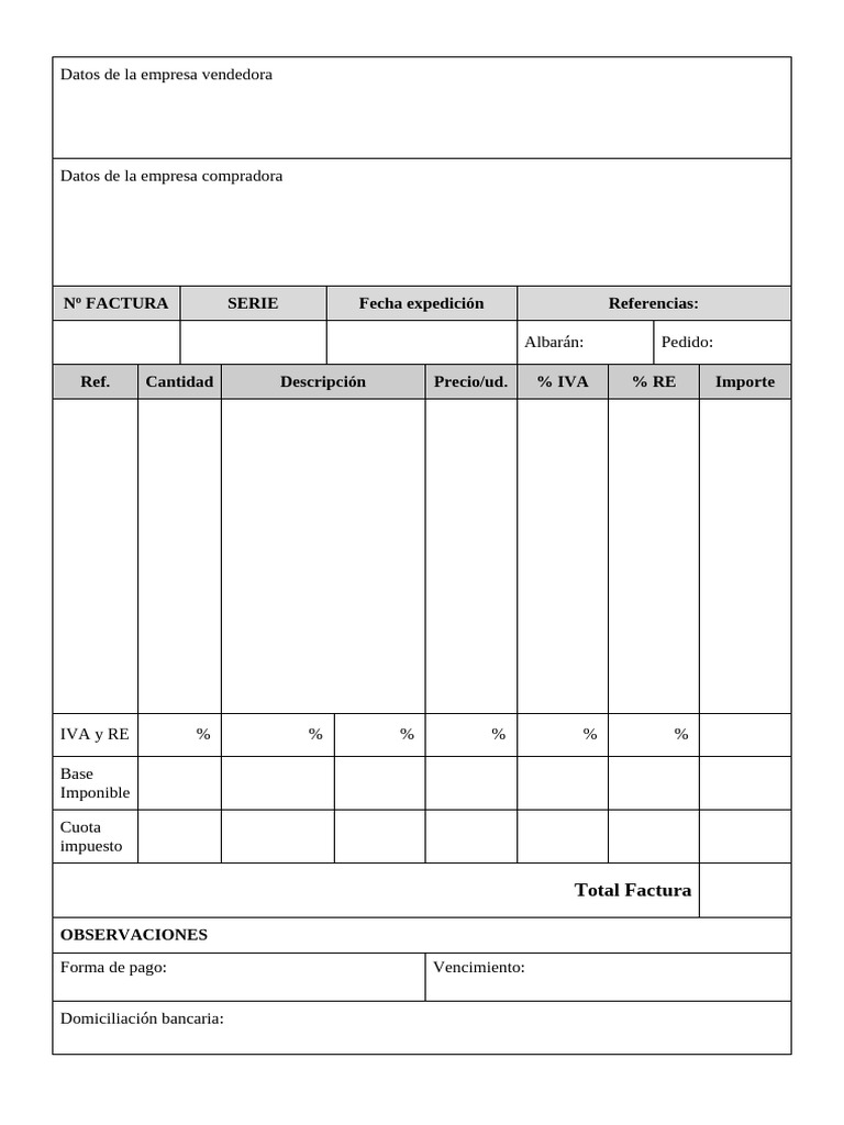 Modelo de Factura Detallado | PDF