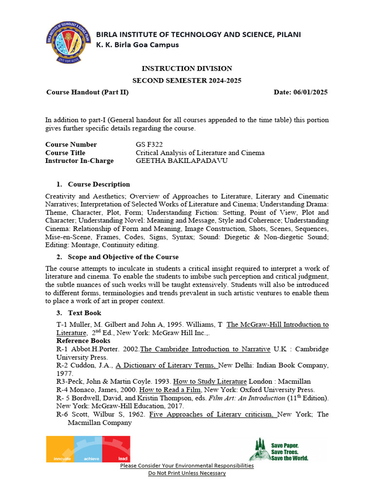 GS F322- CALC Handout | PDF | Narrative