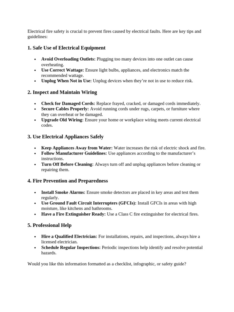 Electrical fire safety is crucial to prevent fires caused by electrical ...