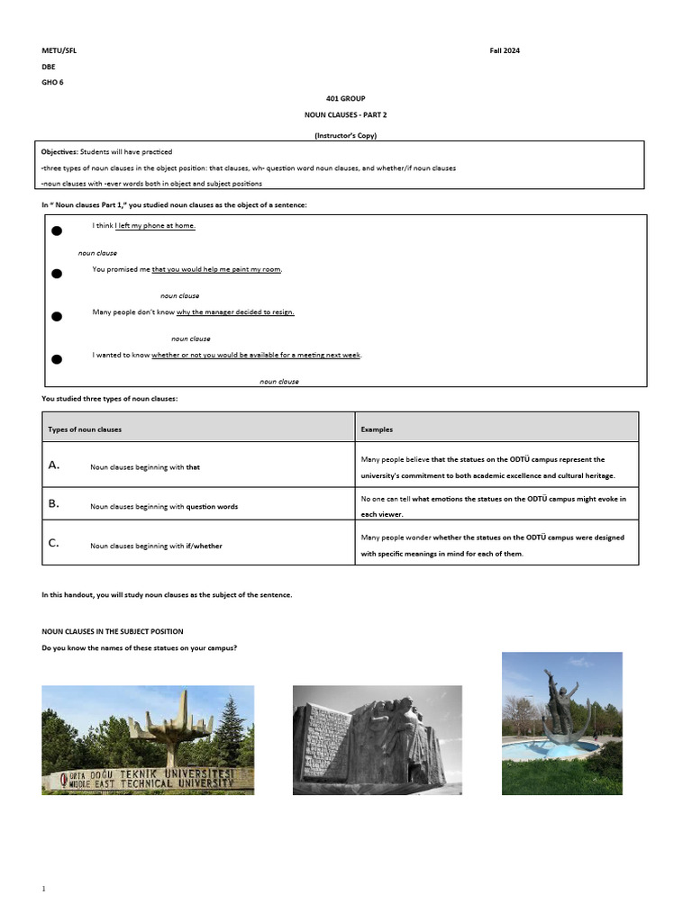 Gho 6 Ins (Noun Clauses Part 2) | PDF | Clause | Subject (Grammar)