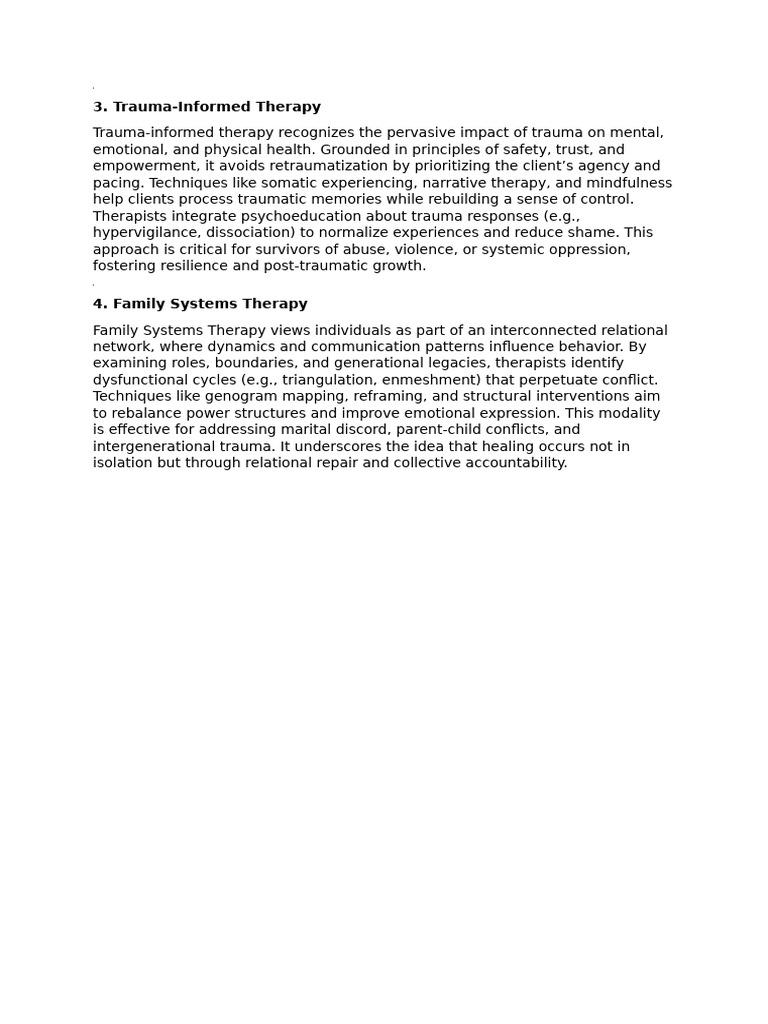 Trauma-Informed & Family Systems Therapy | PDF