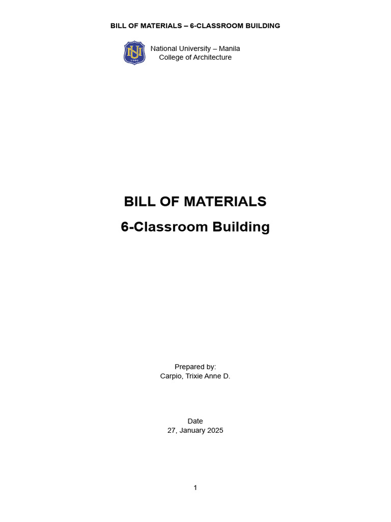 6-Classroom Building - Specifications | PDF | Door | Tile