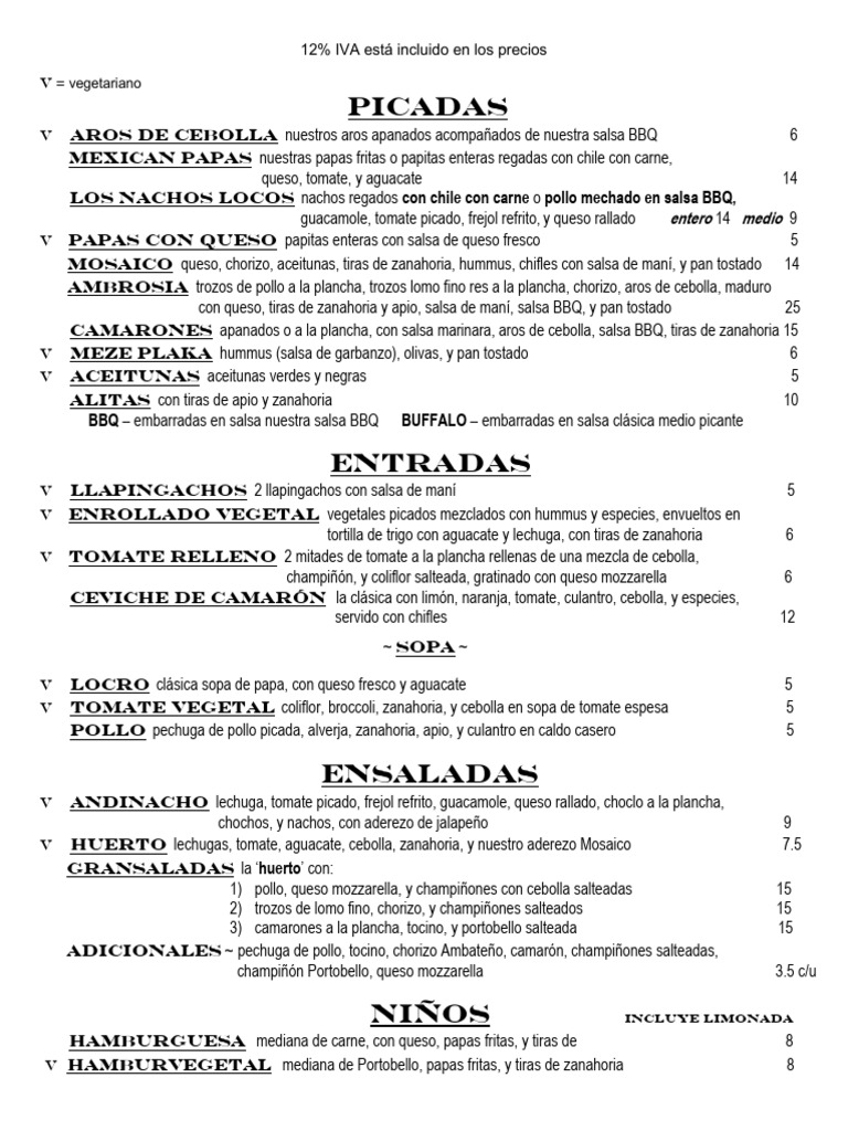 Menú Variado de Entradas y Ensaladas | PDF | Cilantro | Cocina occidental