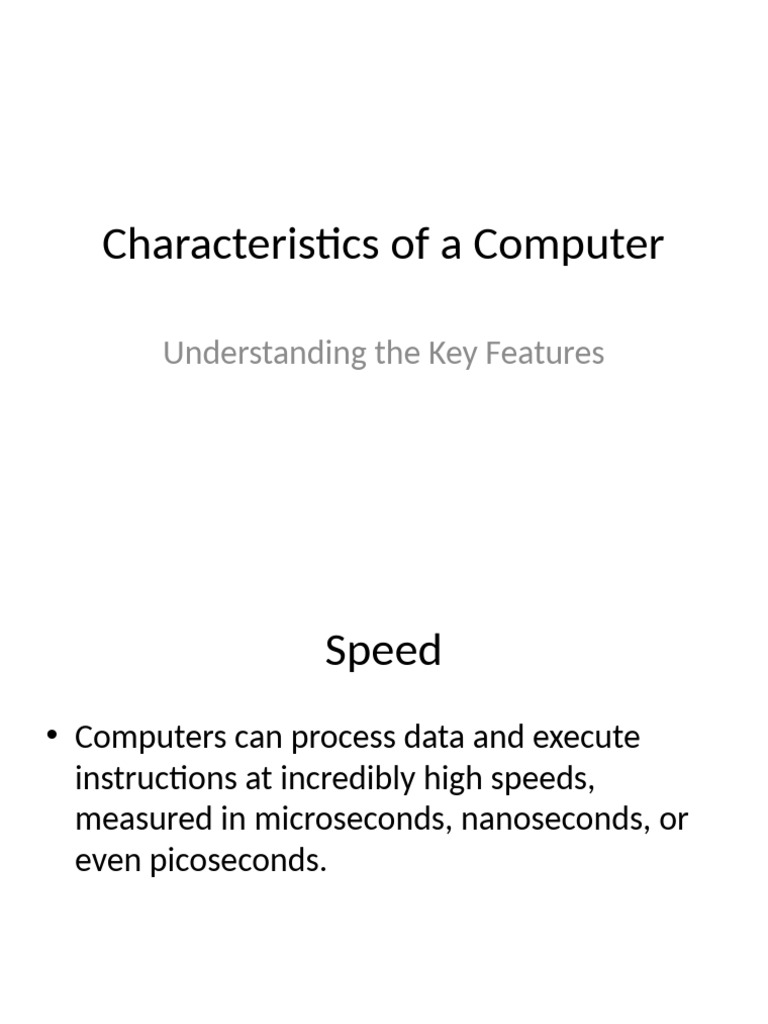 Characteristics of Computer | PDF