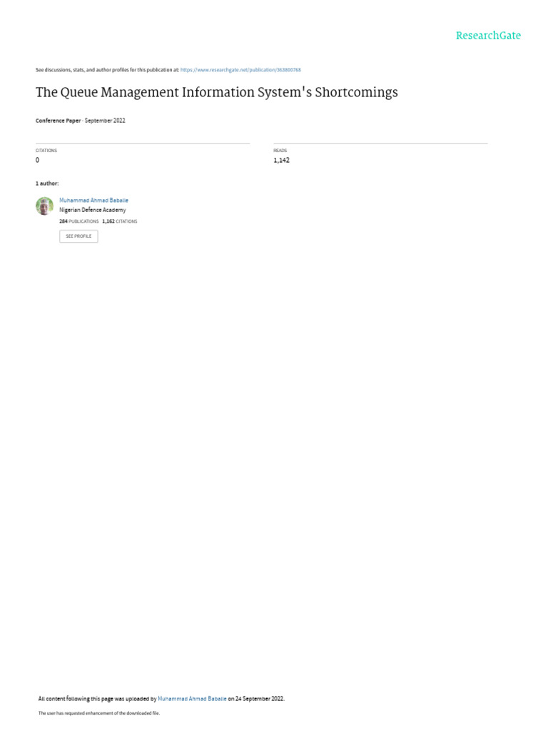 The Queue Management Information Systems Shortcomings | PDF | Emergency ...