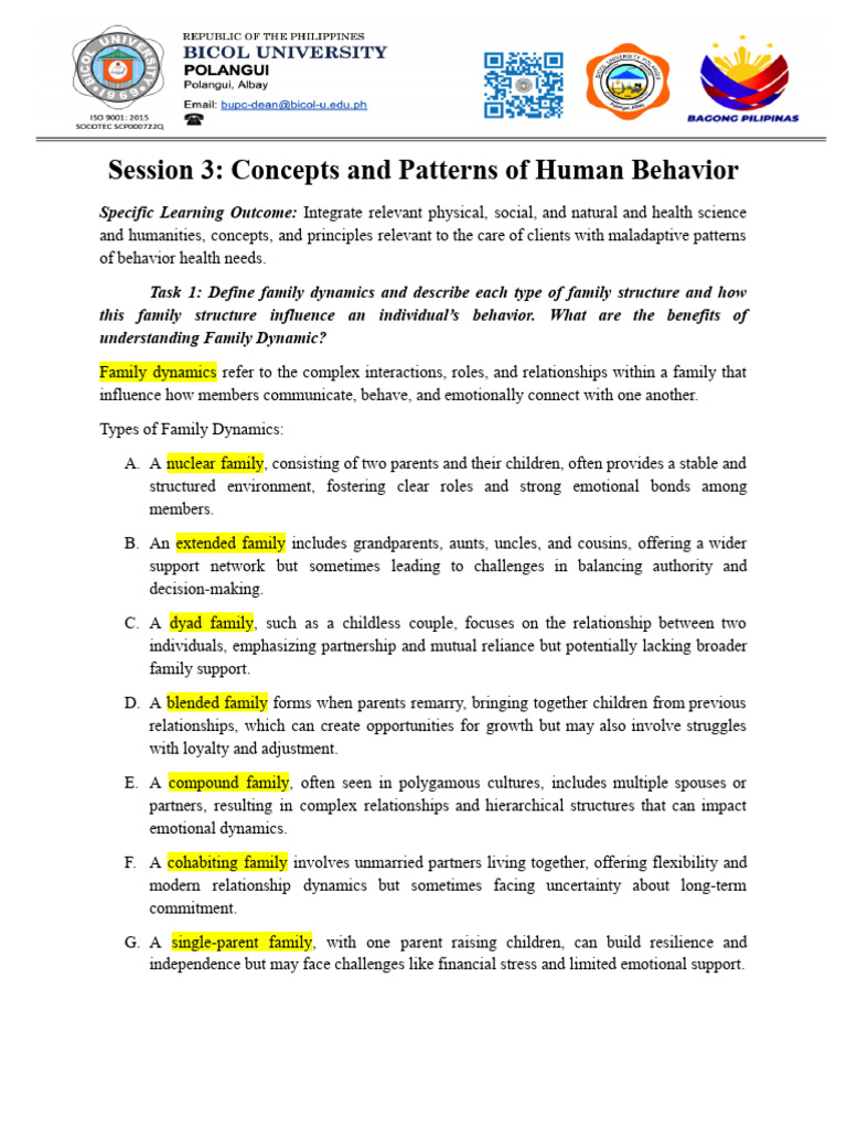 Understanding Family Dynamics and Behavior | PDF | Psychotherapy ...