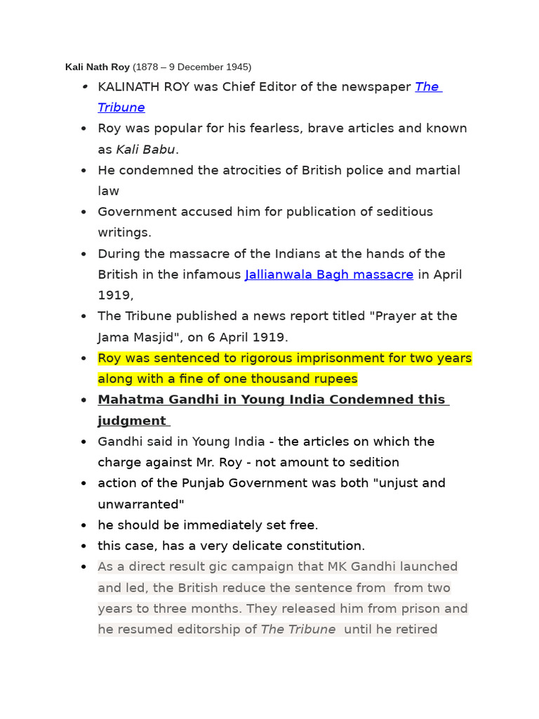 Kali Nath Roy Case | PDF