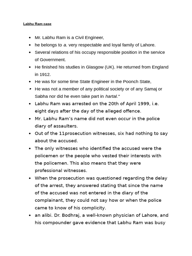Labhu Ram case | PDF