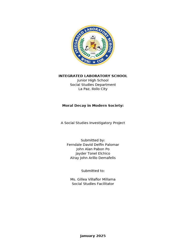 Moral Decay in Modern Society Study | PDF | Morality | Psychology