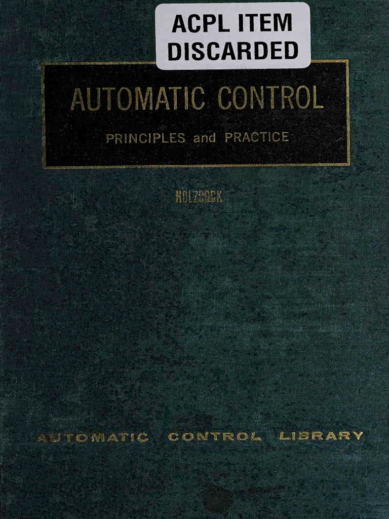 1 - Automatic Control Principles and Practice | PDF | Pressure Measurement | Hysteresis