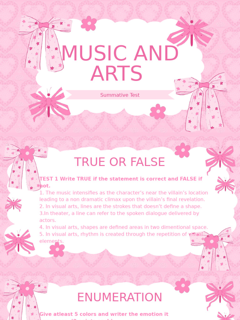 Music Arts Summative Testt | PDF