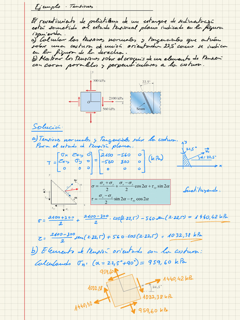 Ejemplo Tensiones | PDF | Presión | Unidades de medida
