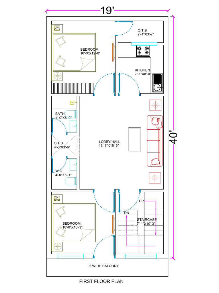 19x48 Ground Floor Plan | PDF
