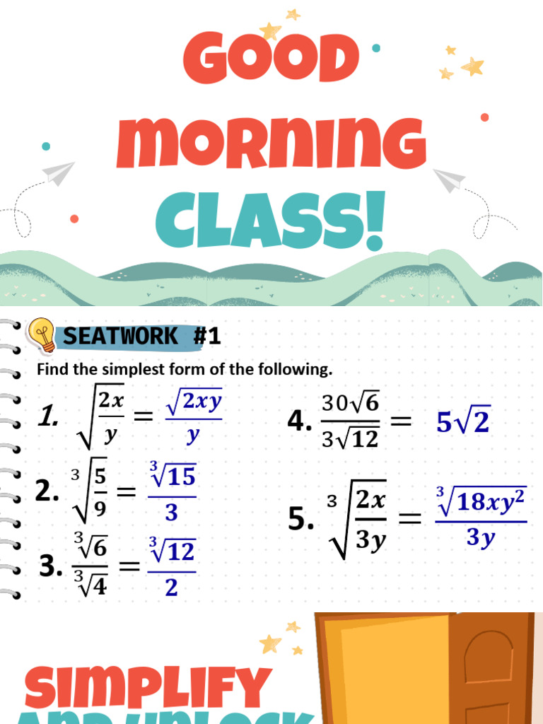 Simplifying Radical Expressions Guide | PDF | Multiplication ...
