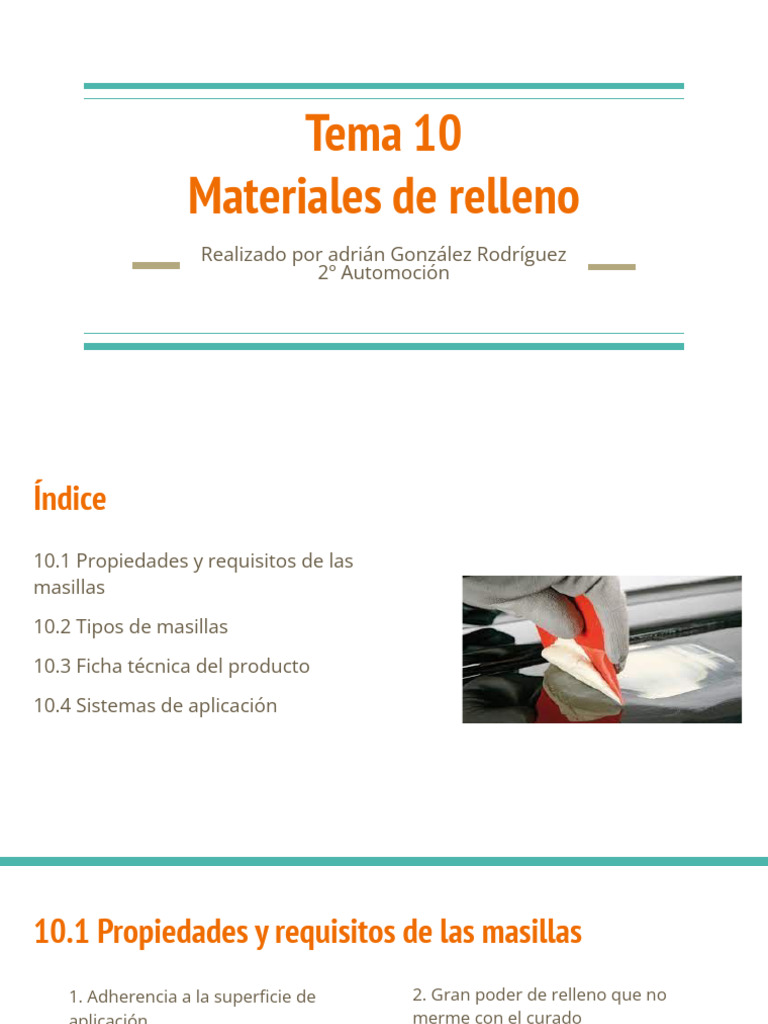 Tema 10 Materiales de relleno | PDF | Materiales