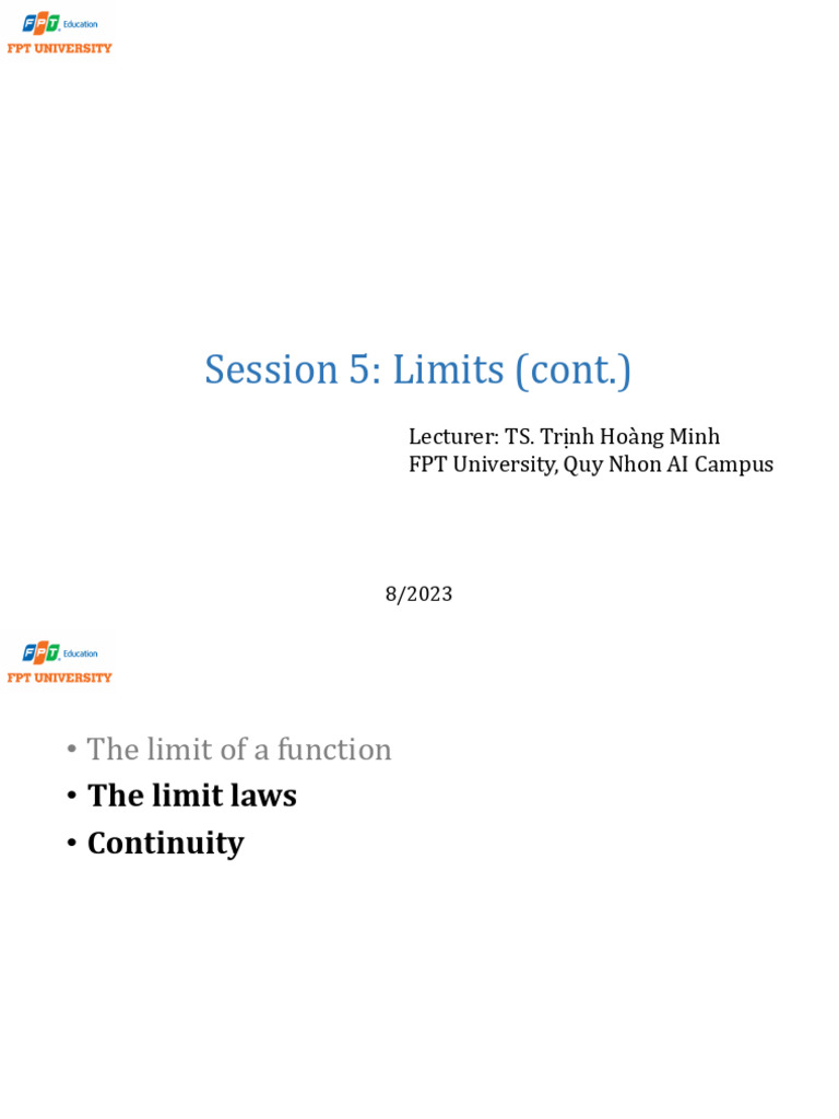 Limits (Cont) - Continuity | PDF | Function (Mathematics) | Continuous Function