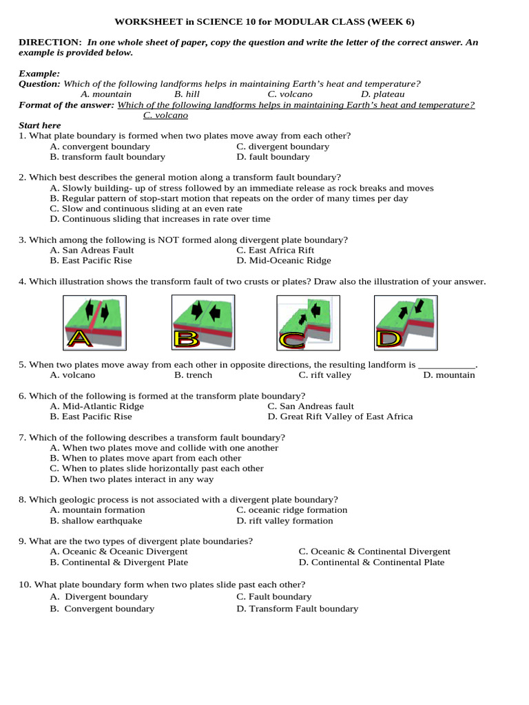 Worksheet Modular w2 To w6 | PDF | Plate Tectonics | Tectonics