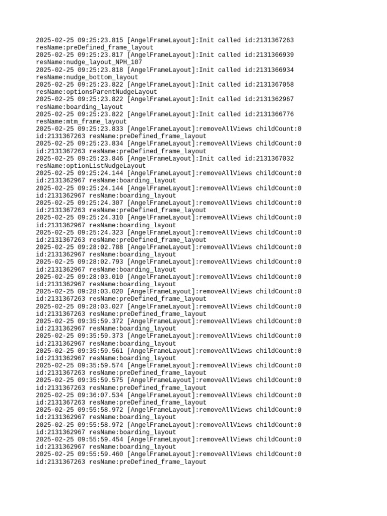 Debugging AngelFrameLayout Logs | PDF