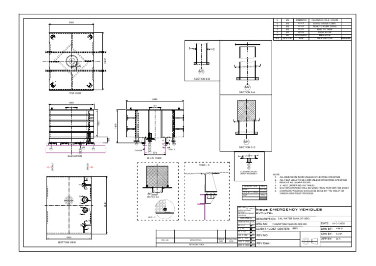 ISRO 5KL Water Tank Design Document | PDF