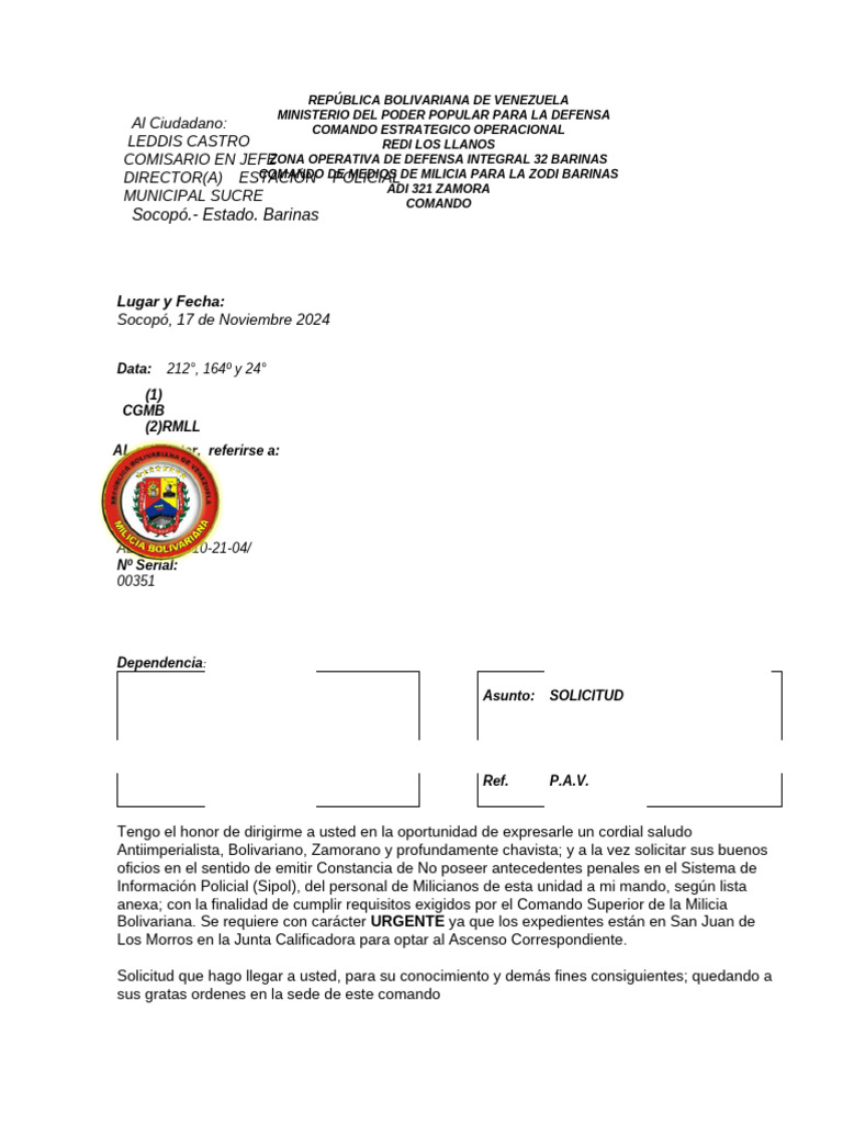 Oficio Sipol | PDF | Venezuela