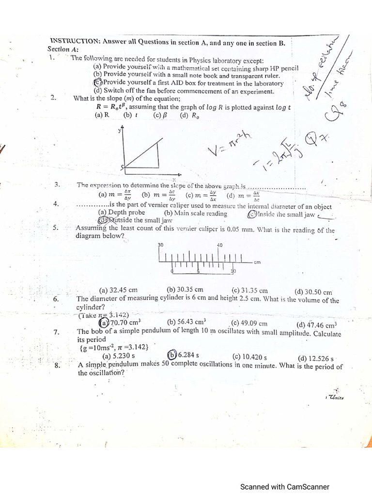PHY 107 PAST QUESTIONS | PDF