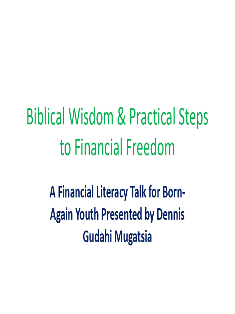 Financial Literacy Talk | PDF