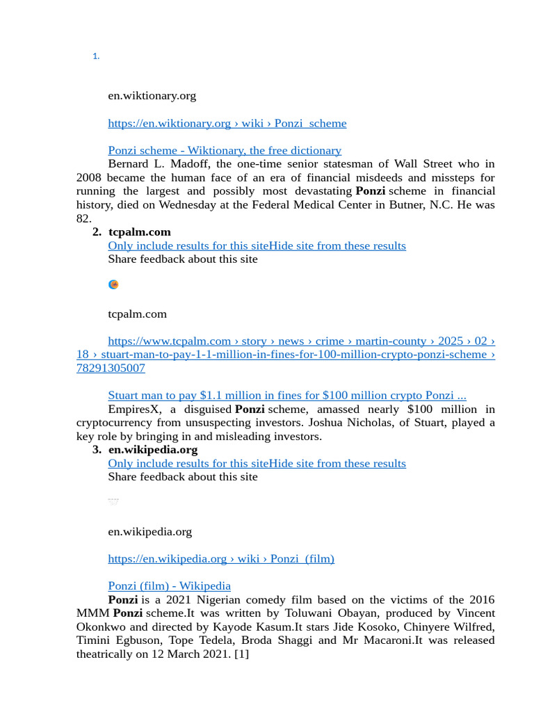 Ponzi Schemes: Key Cases and Insights | PDF | Fraud | Confidence Tricks