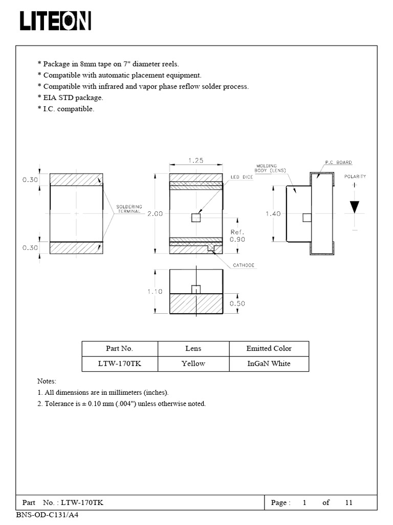 Lite-On-LTW-170TK-1175303 (1) | PDF | Electrostatic Discharge | Electromagnetism
