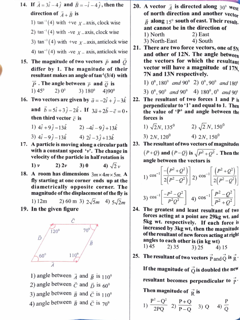 Physics Practice Question Bank | PDF | Euclidean Vector | Angle