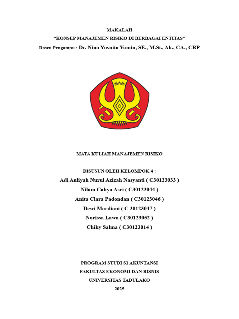 Manajemen Risiko Kel 4 | PDF