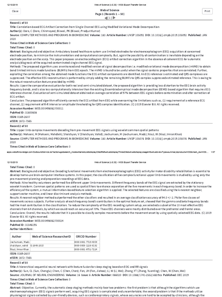 WOS EEG Paper abs | PDF | Electroencephalography | Electrocardiography