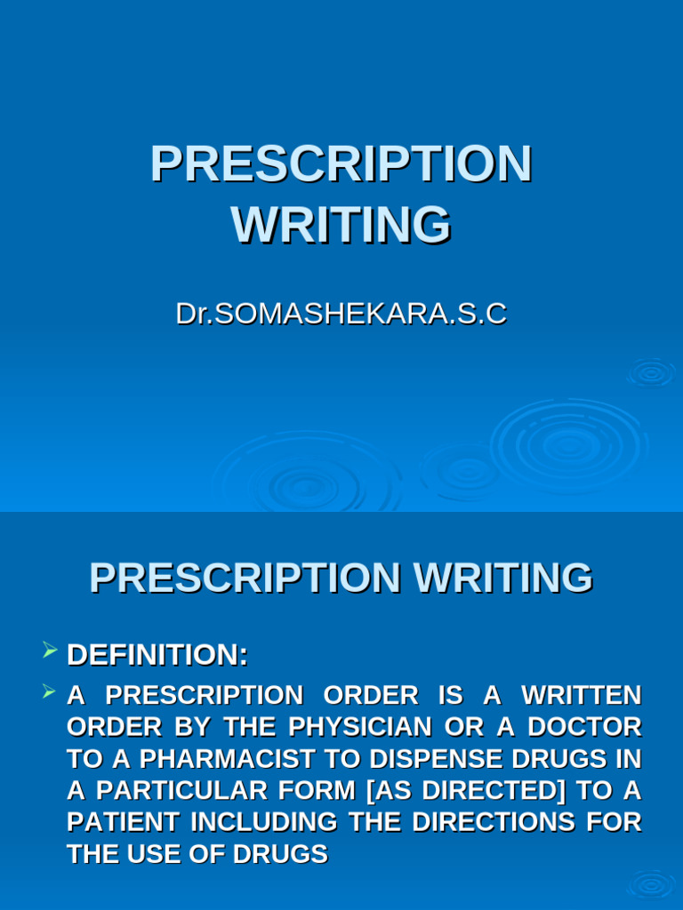 Prescription Writing Guidelines | PDF | Medical Prescription | Pharmacy